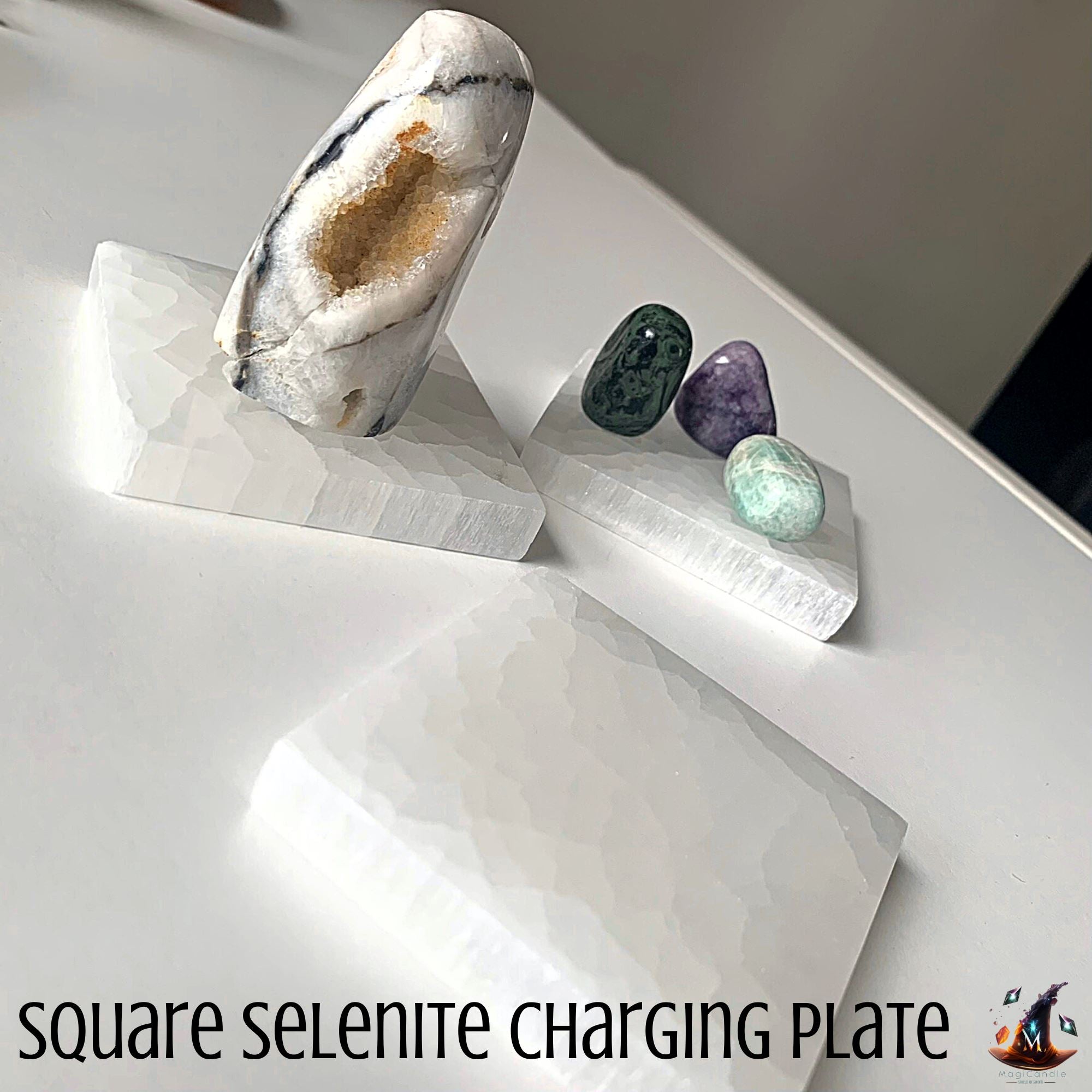 Square Selenite Charging Plates – MagiCandleSOS